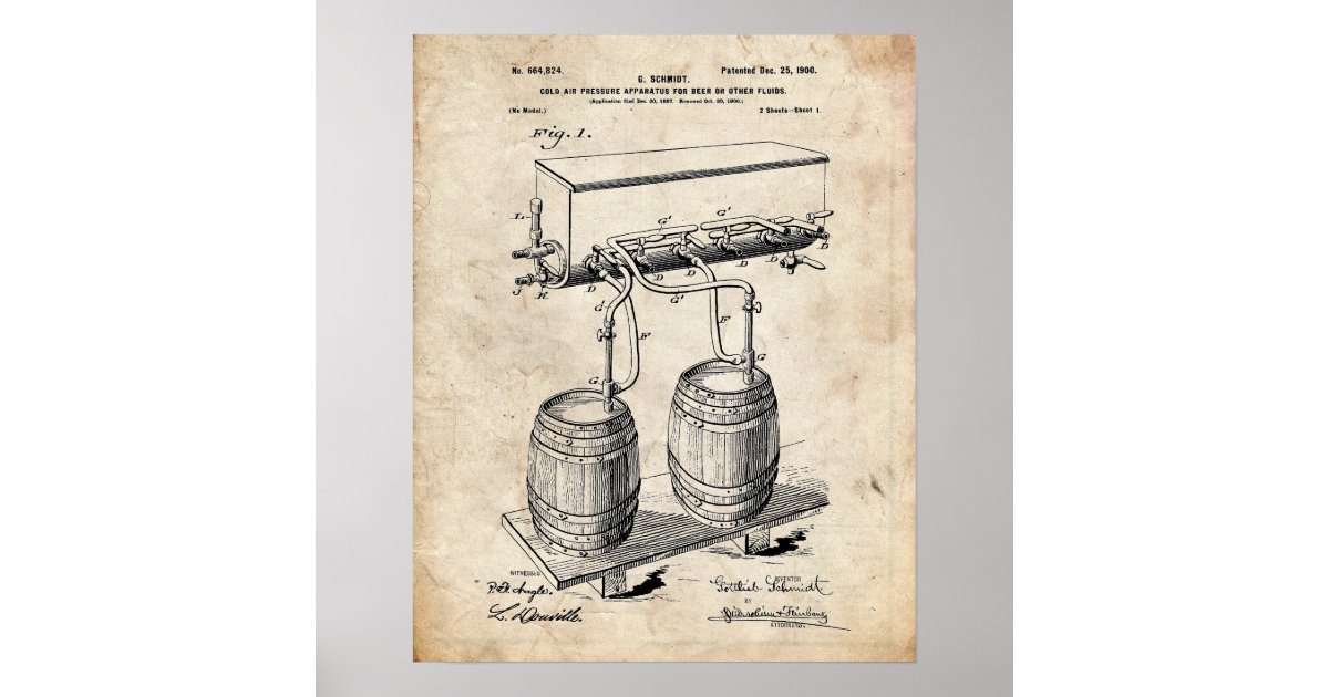 Beer Patent Poster | Zazzle