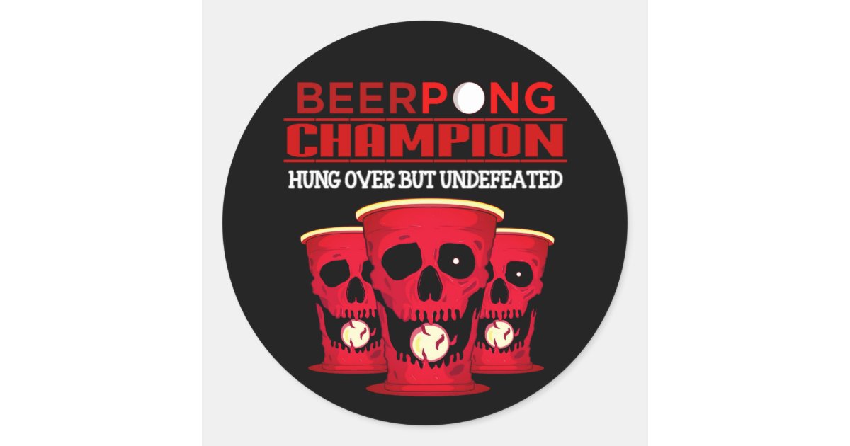 Beer Pong Champion Classic Round Sticker | Zazzle