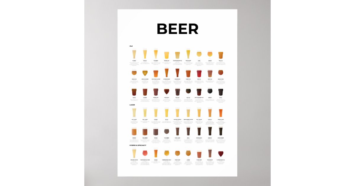 Beer Types Chart | Zazzle