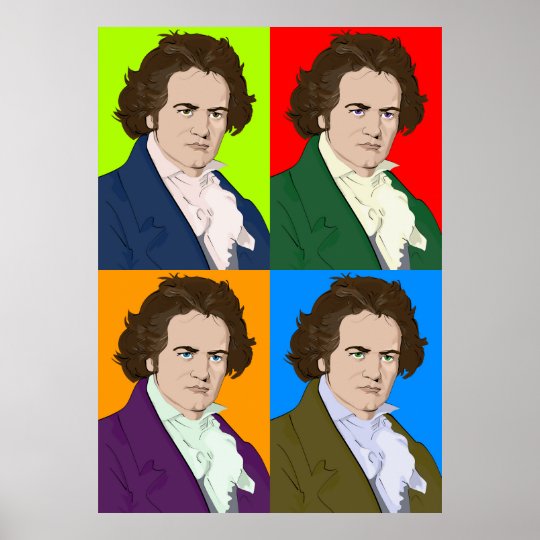 BEETHOVEN CLASSICAL MUSIC POP ART POSTER | Zazzle.co.uk