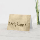 Polish Thank You Greeting Note Card Dziekuje | Zazzle.co.uk