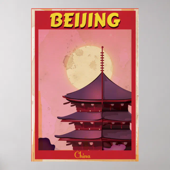 Beijing China vintage travel poster | Zazzle