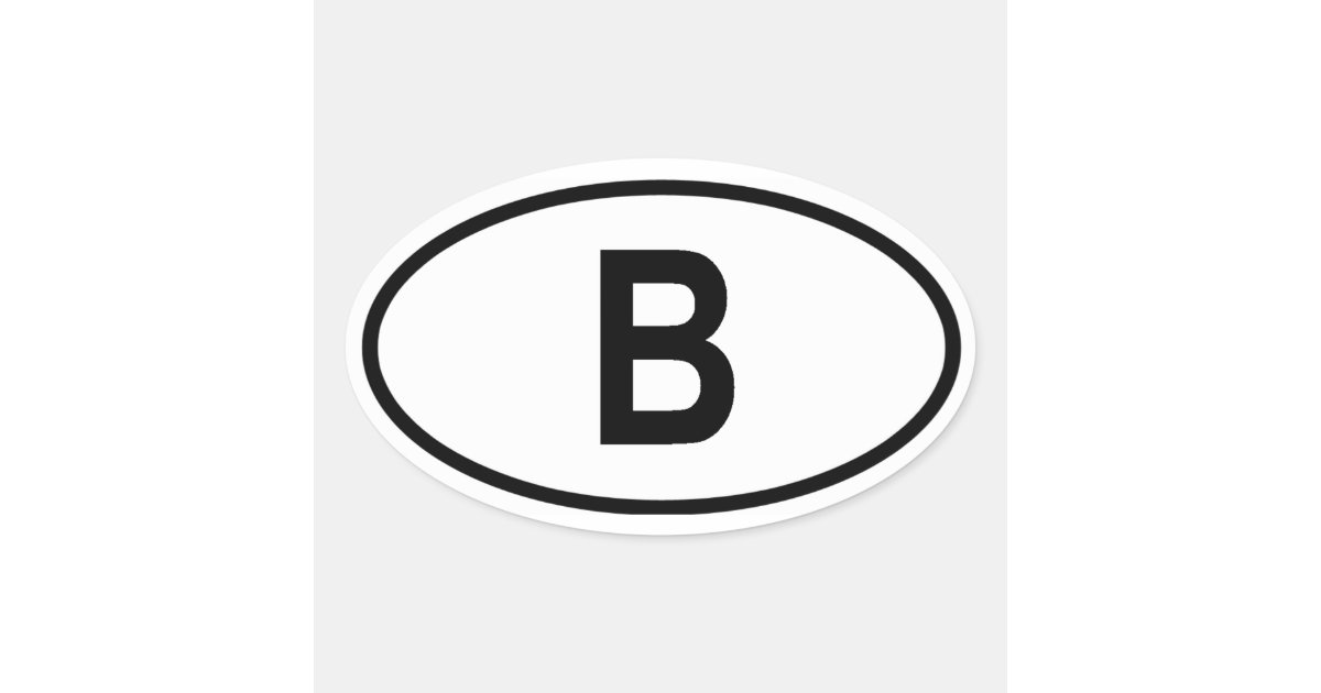 Belgium "B" Oval Sticker | Zazzle