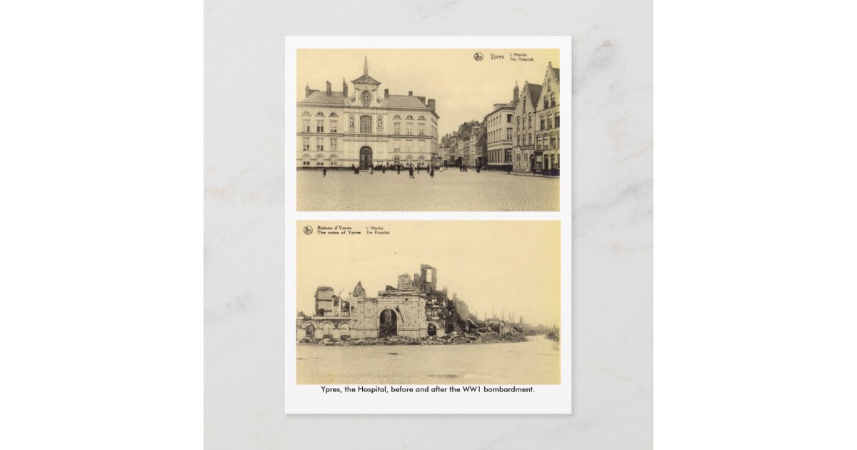 Belgium, Ypres - WW1 Bombardment Postcard | Zazzle