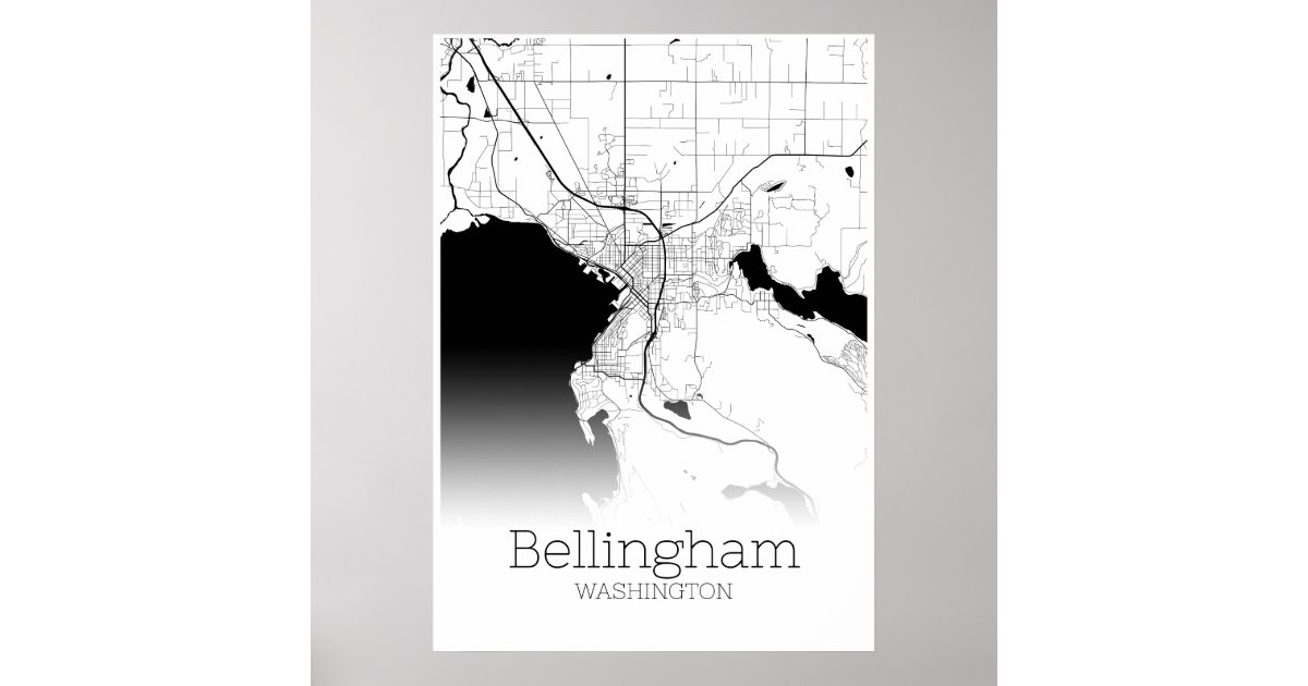 Bellingham Map - Washington - City Map Poster | Zazzle