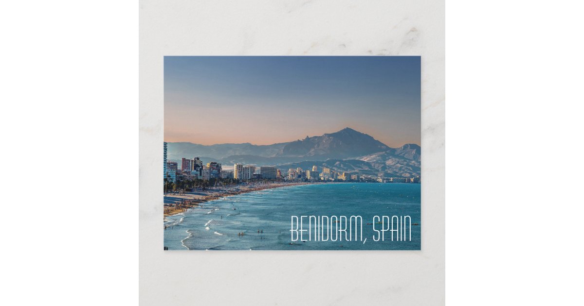 Benidorm, Spain coastal shot Postcard | Zazzle