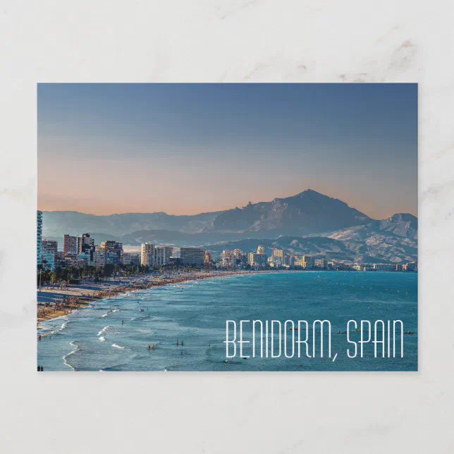 Benidorm, Spain coastal shot Postcard | Zazzle
