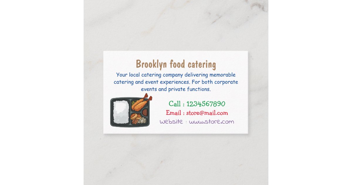 Bento cartoon illustration business card | Zazzle
