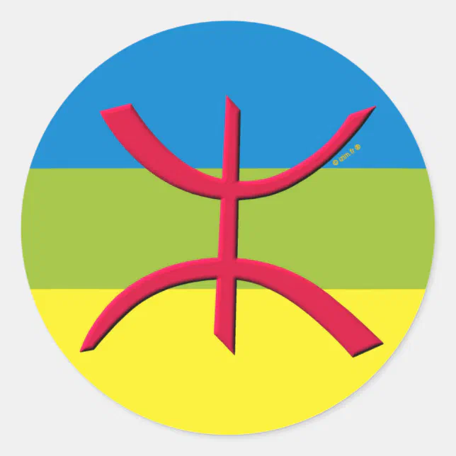 Berber Amazigh flag Classic Round Sticker | Zazzle