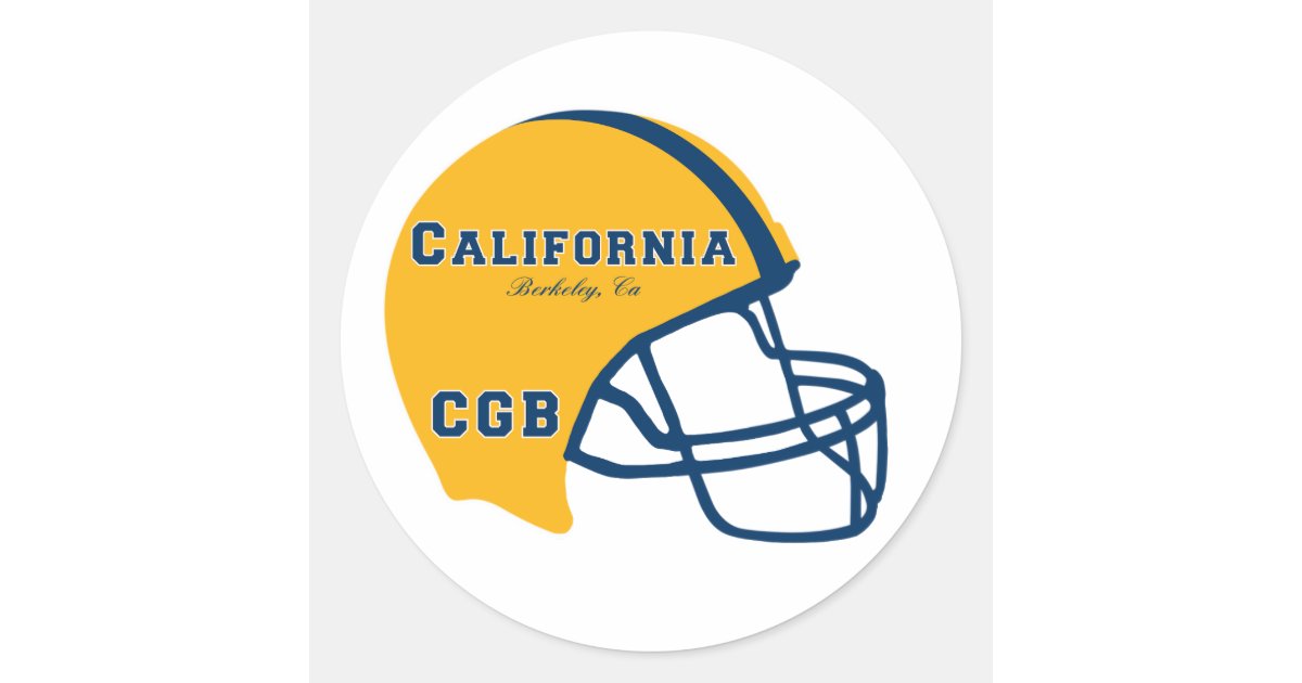 Berkeley California CA Football Helmet Logo Classic Round Sticker | Zazzle