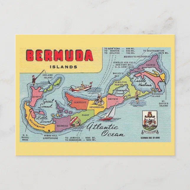 Bermuda Map Postcard | Zazzle