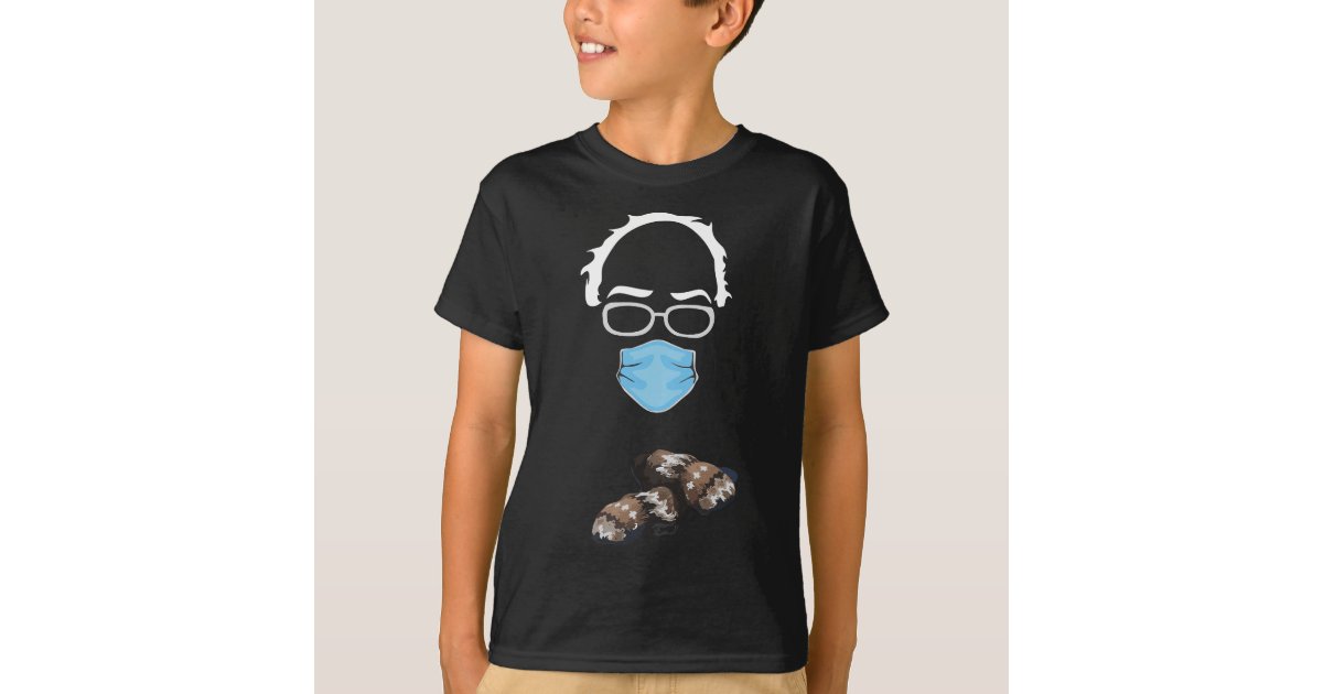 Bernie Sanders Mittens Meme Sitting Wearing Mask F T-Shirt | Zazzle