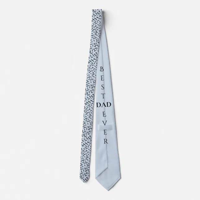 Best Dad Ever Light Blue and Black Lines Pattern Tie | Zazzle