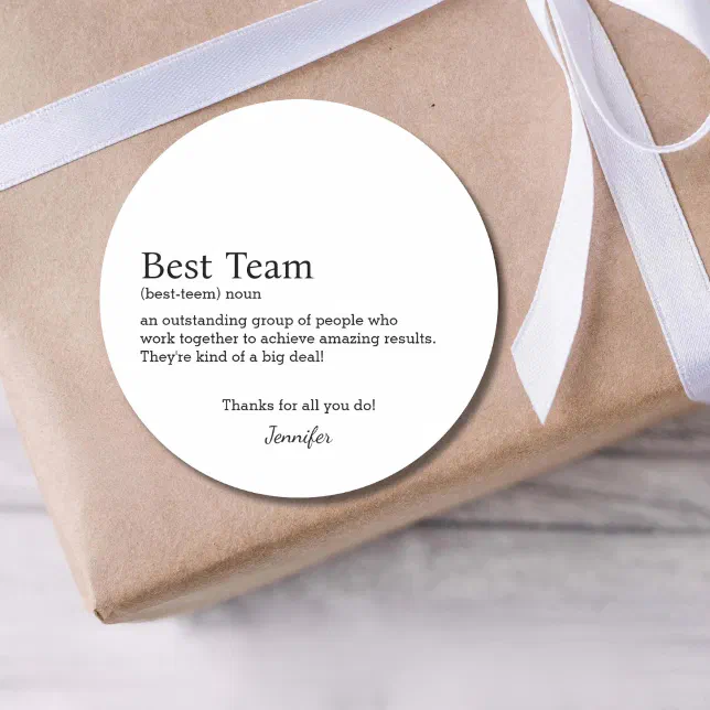 Best Team Corporate Staff Appreciation Employee Classic Round Sticker ...