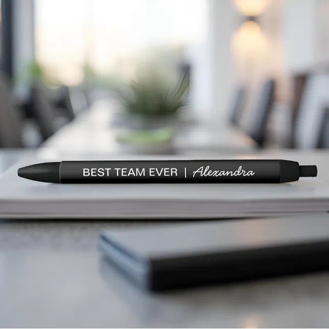 Best Team Ever Personalised Employee Appreciation Black Ink Pen | Zazzle