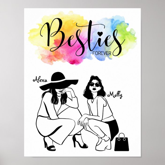 Besties Forever Poster/Best Friend Poster | Zazzle.co.uk