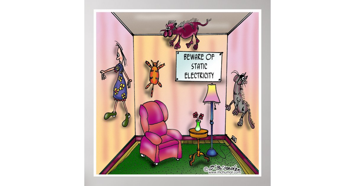 Beware of Static Electricity Poster | Zazzle