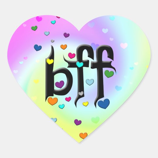 bff ~ hearts heart sticker | Zazzle.co.uk