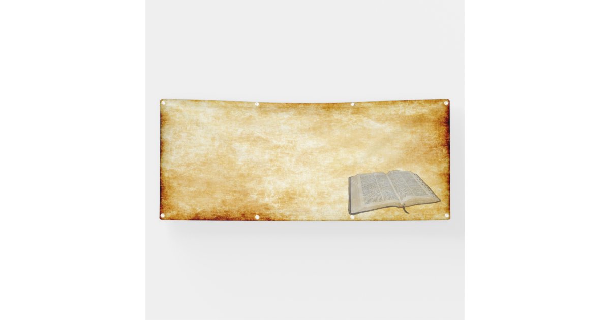 Bible Parchment Blank Church Banner | Zazzle