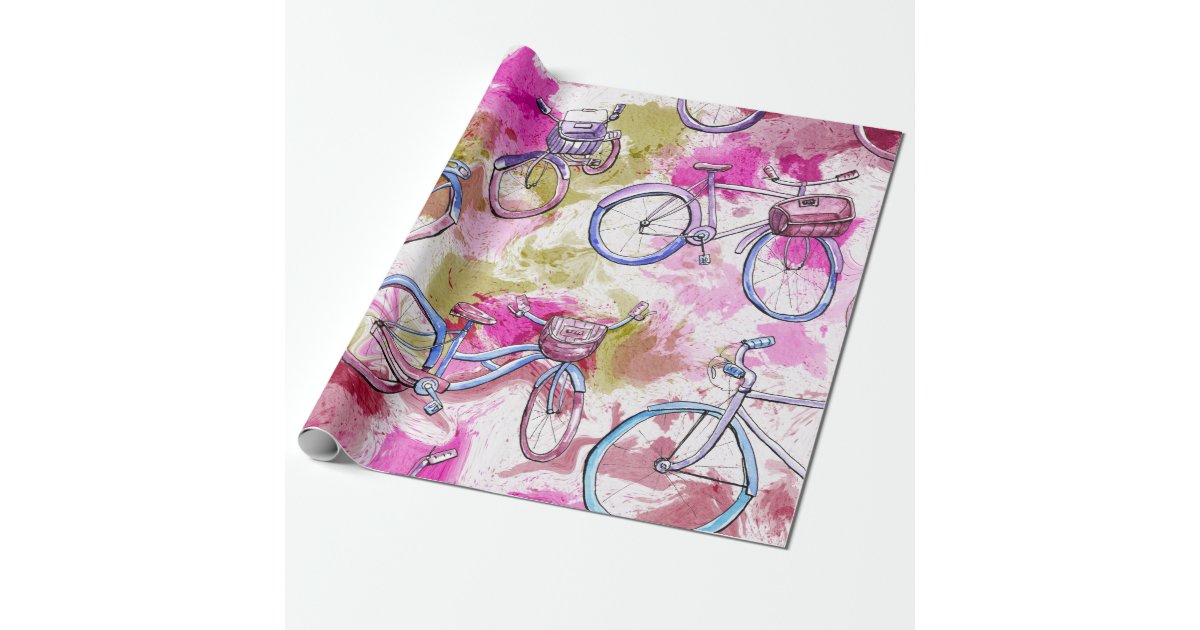 Bicycle Wrapping Paper in Colourful Tie Dye Design | Zazzle