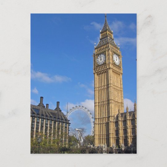 Big Ben and the London Eye Postcard | Zazzle.co.uk