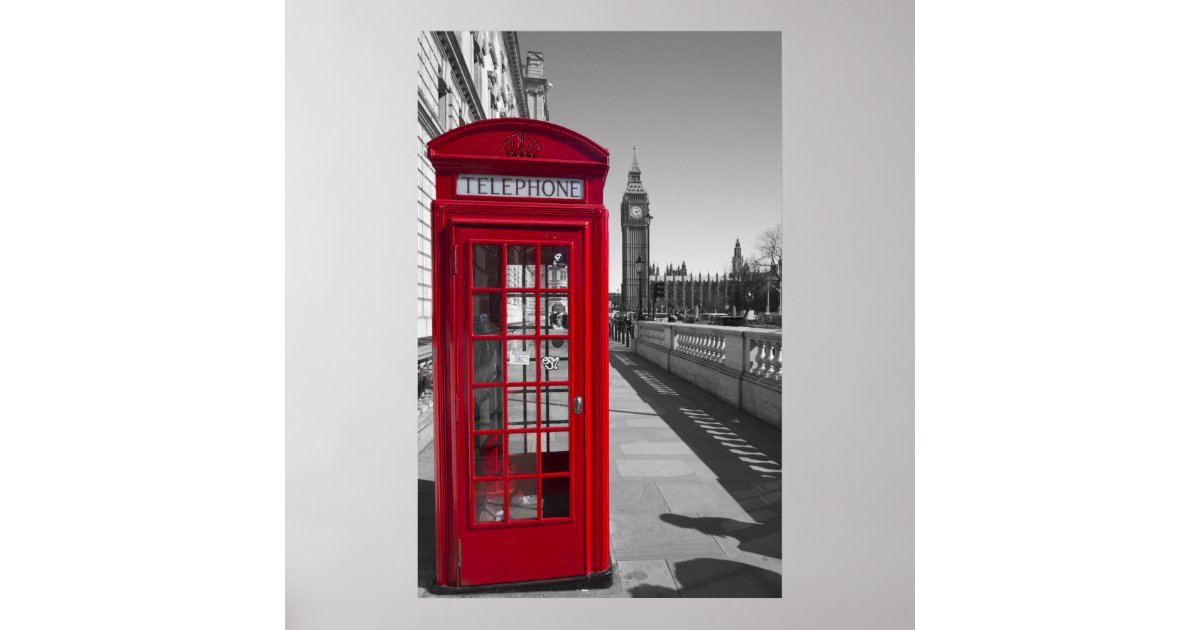 Big Ben Red Telephone box Poster | Zazzle