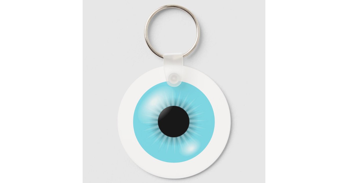 Big Blue Eyeball keychain | Zazzle