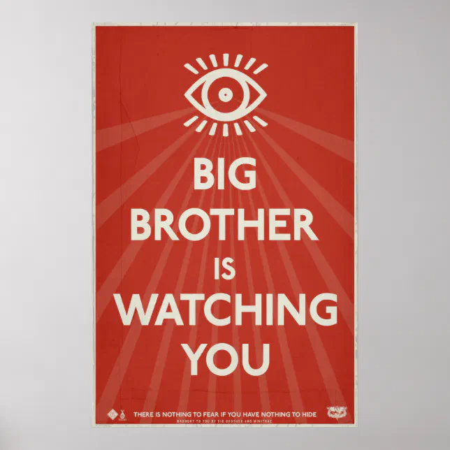 Big Brother is Watching You Propaganda Poster | Zazzle