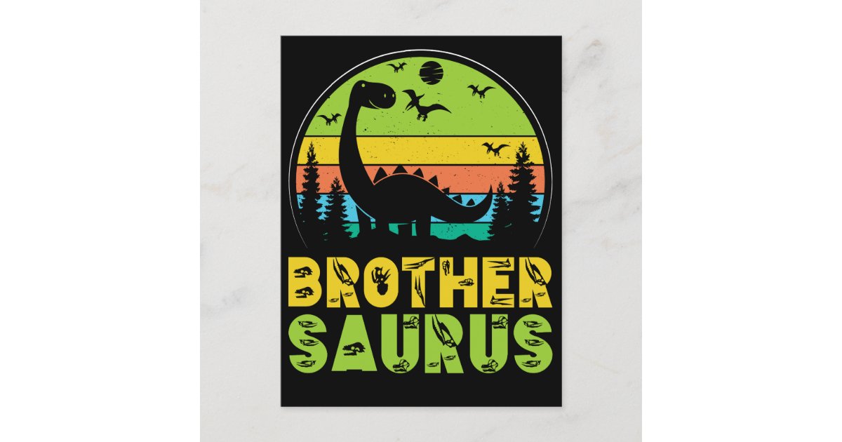 Big Brothersaurus T Rex Little Brother Saurus Bro Postcard | Zazzle