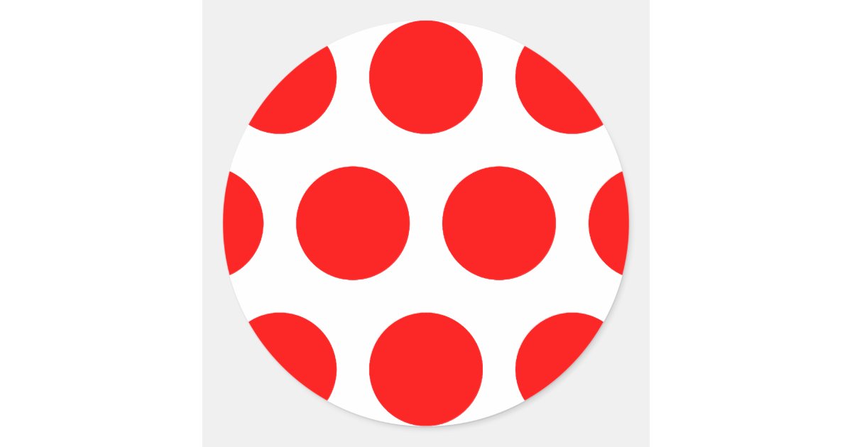 Big Red Dots Classic Round Sticker | Zazzle