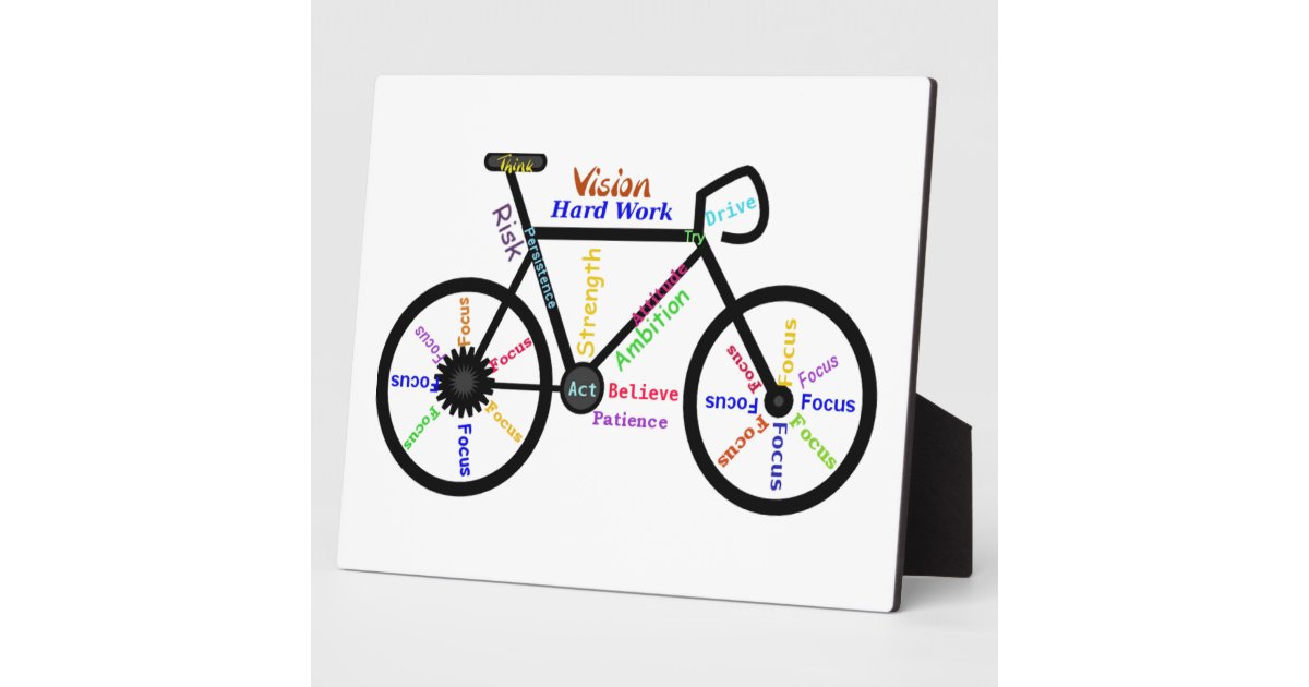 Bike Motivational Words for Cycle, Hobby Sport Fan Plaque | Zazzle