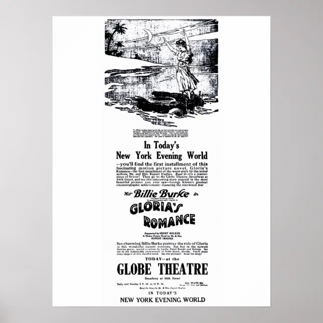 Billie Burke 1916 vintage movie ad poster | Zazzle