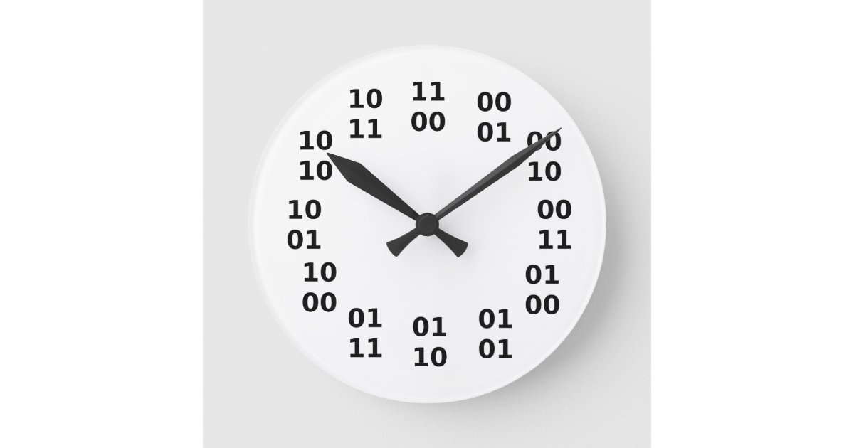 binary number clock face | Zazzle