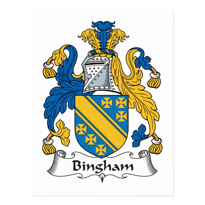 Bingham Family Crest Postcard | Zazzle.co.uk