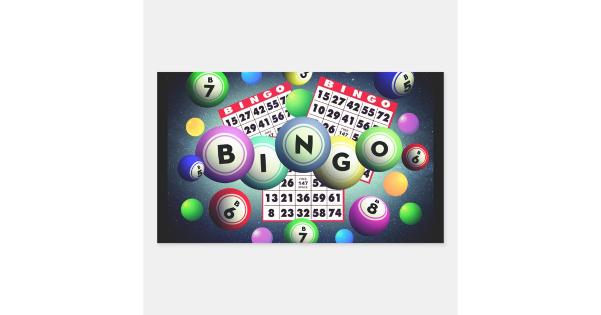 Bingo rectangular sticker | Zazzle