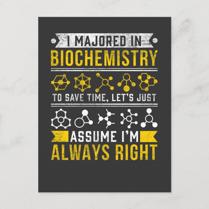 Biochemistry Humour Biologist Funny Scientist Joke Postcard | Zazzle.co.uk