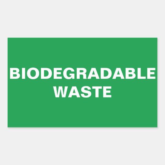 Biodegradable Waste Sign Rectangular Sticker | Zazzle.co.uk