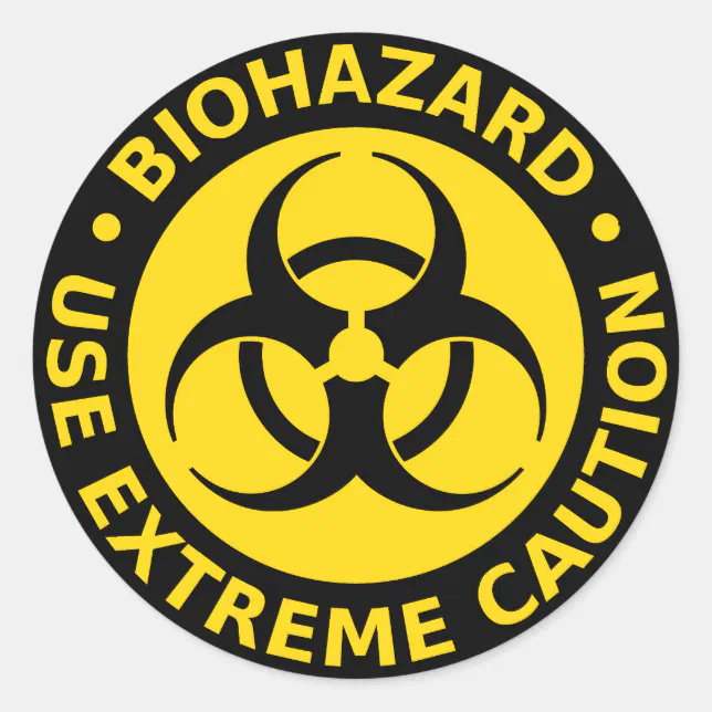 Biohazard - Use Extreme Caution Classic Round Sticker | Zazzle