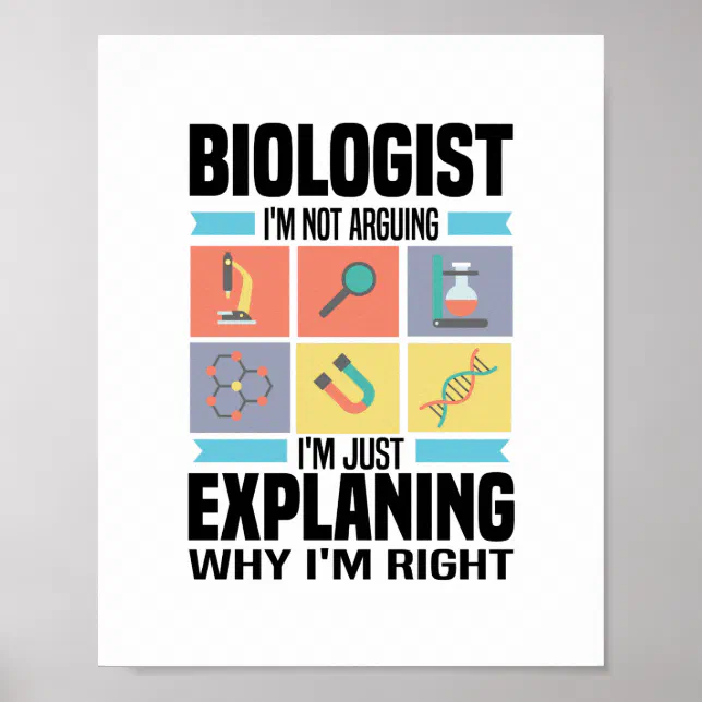 Biology Gifts | Biologists Teacher Science Student Poster | Zazzle