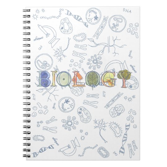 Biology typography and diagrams notebook | Zazzle.co.uk
