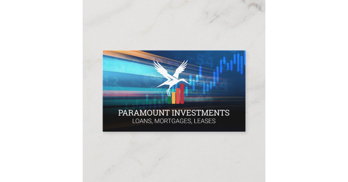 Bird Financial Logo | Chart Graph Business Card | Zazzle
