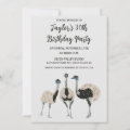 Bird Lovers Emu Themed Birthday Party Invitation | Zazzle