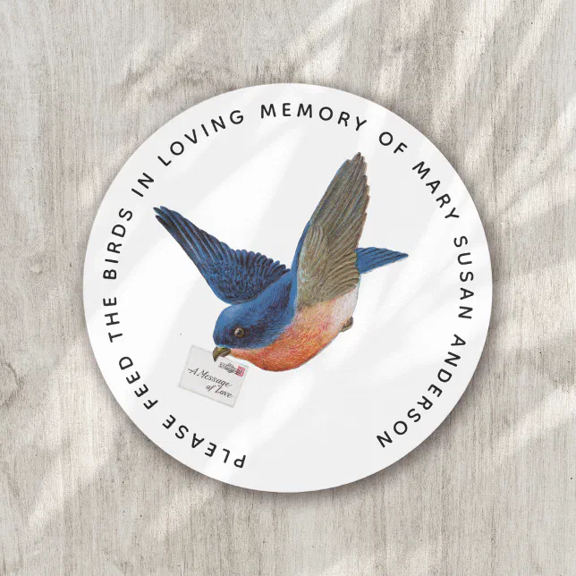 Bird Seed In Loving Memory Memorial Funeral Classic Round Sticker | Zazzle