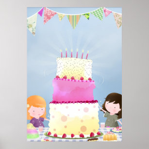 Birthday Cake Posters & Prints | Zazzle UK