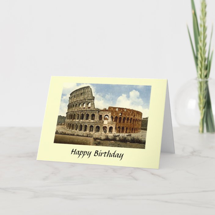 Birthday Card - Colosseum, Rome | Zazzle.co.uk
