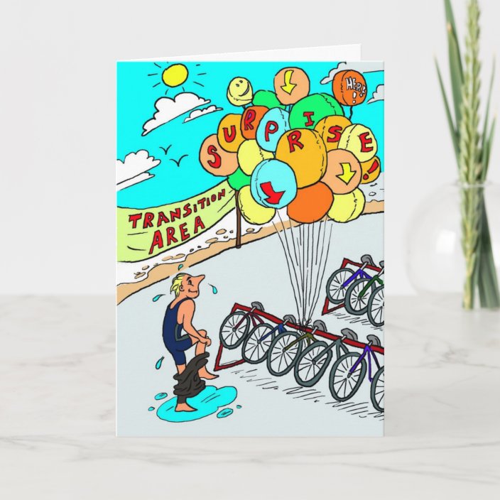 Birthday Card for Triathlete - Triathlon Balloons | Zazzle.co.uk