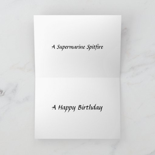 Birthday Card - Supermarine Spitfire | Zazzle