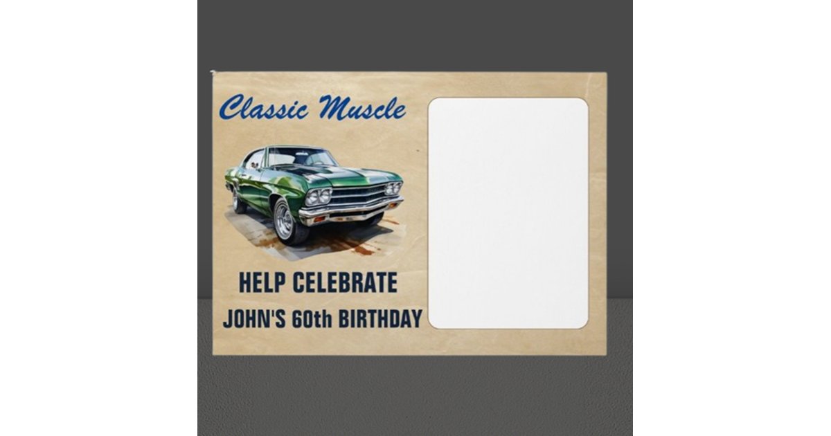 Birthday Classic Muscle Green Car Envelope | Zazzle