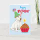 Birthday Cupcake Bull Terrier Card | Zazzle