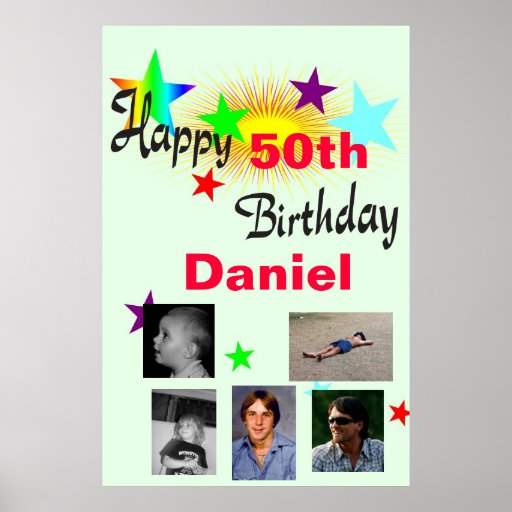 Birthday custom photo poster | Zazzle.co.uk